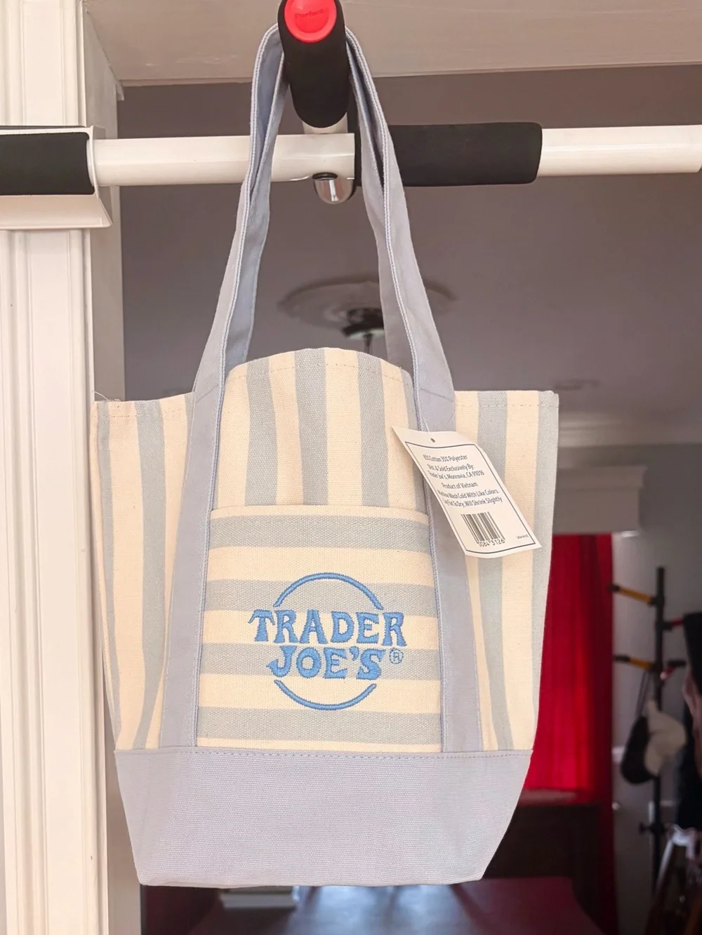 Trader Joe'S | Bags | Trader Joes Pastel Stripe Mini Tote Bag Limited ...